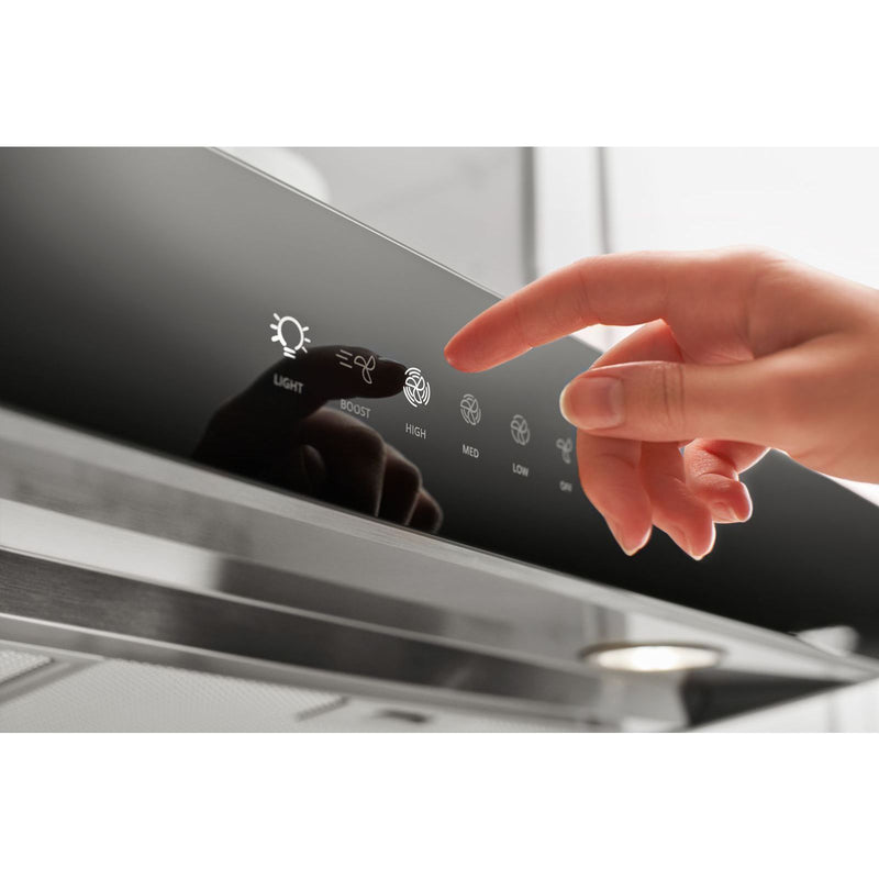 Whirlpool Black Glass 30" 350 CFM Under-the-Cabinet Range Hood with ...