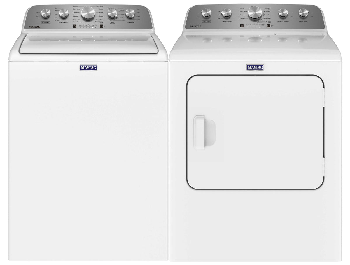 Maytag White Top-Load Washer (5.2 cu. ft.) & Electric Dryer (7.0 cu. ft ...