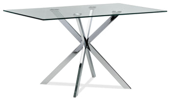 Darron Dining Table - Glass, Chrome | Leon's