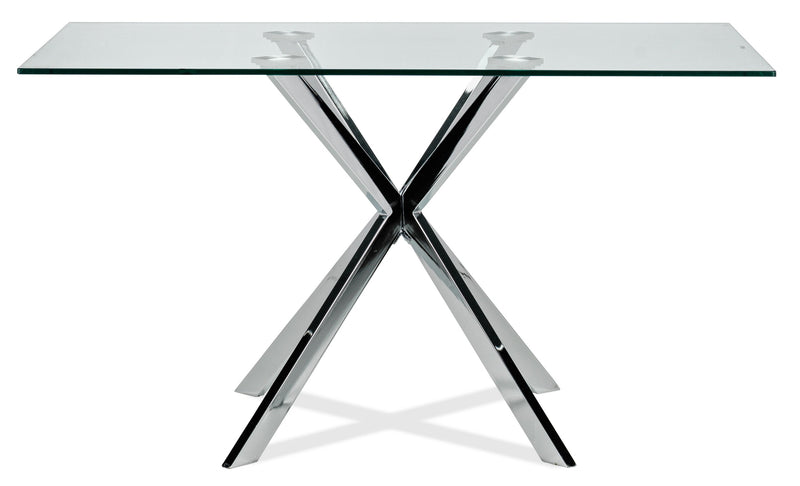 Darron Dining Table - Glass, Chrome | Leon's