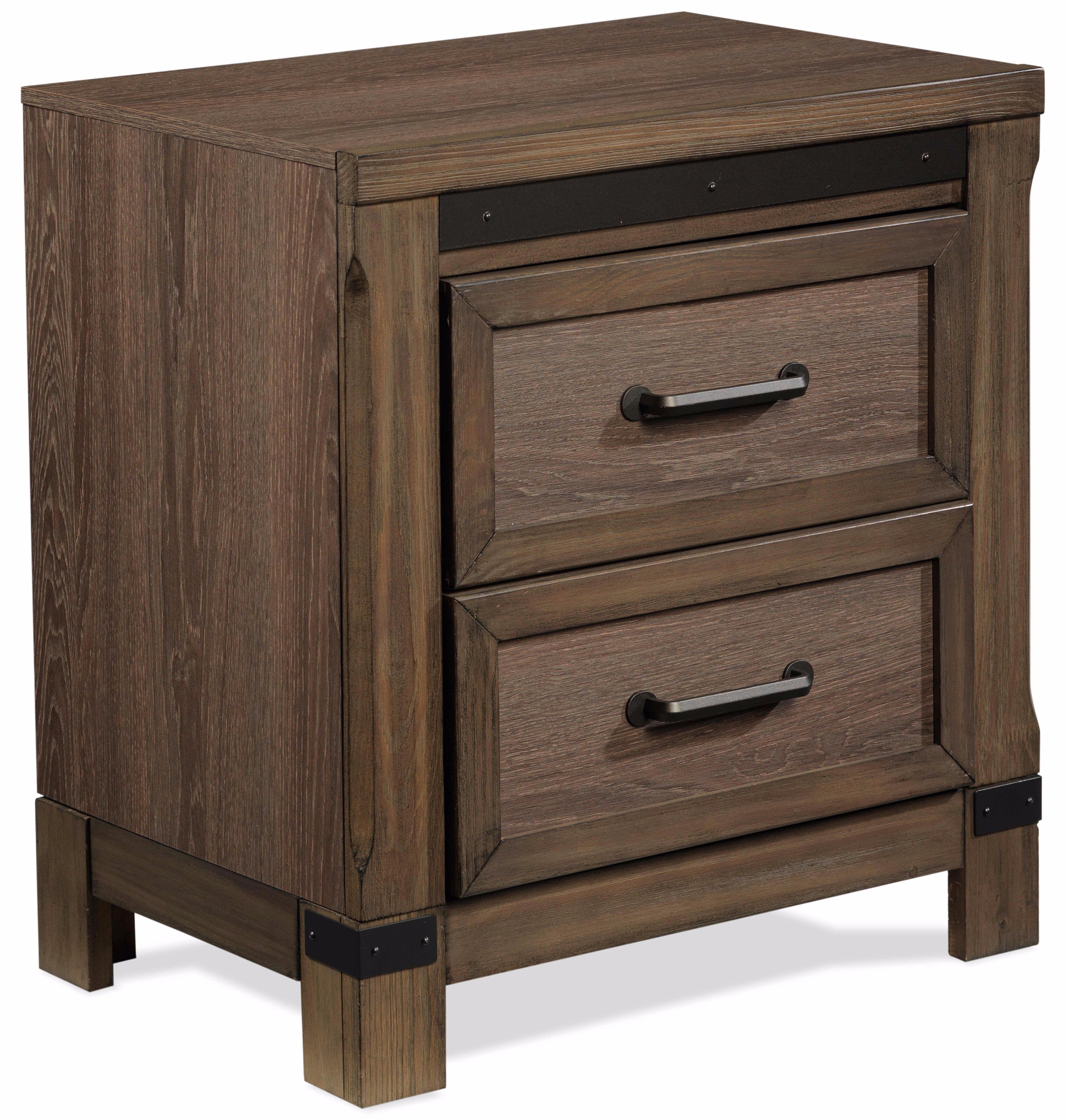 Rossco Night Table Rustic Oak Leon s
