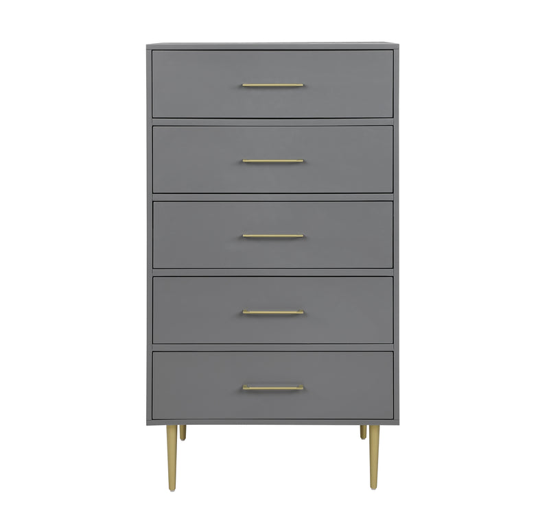 Valerie Glam 5 Drawer Chest - Dark Grey | Leon's
