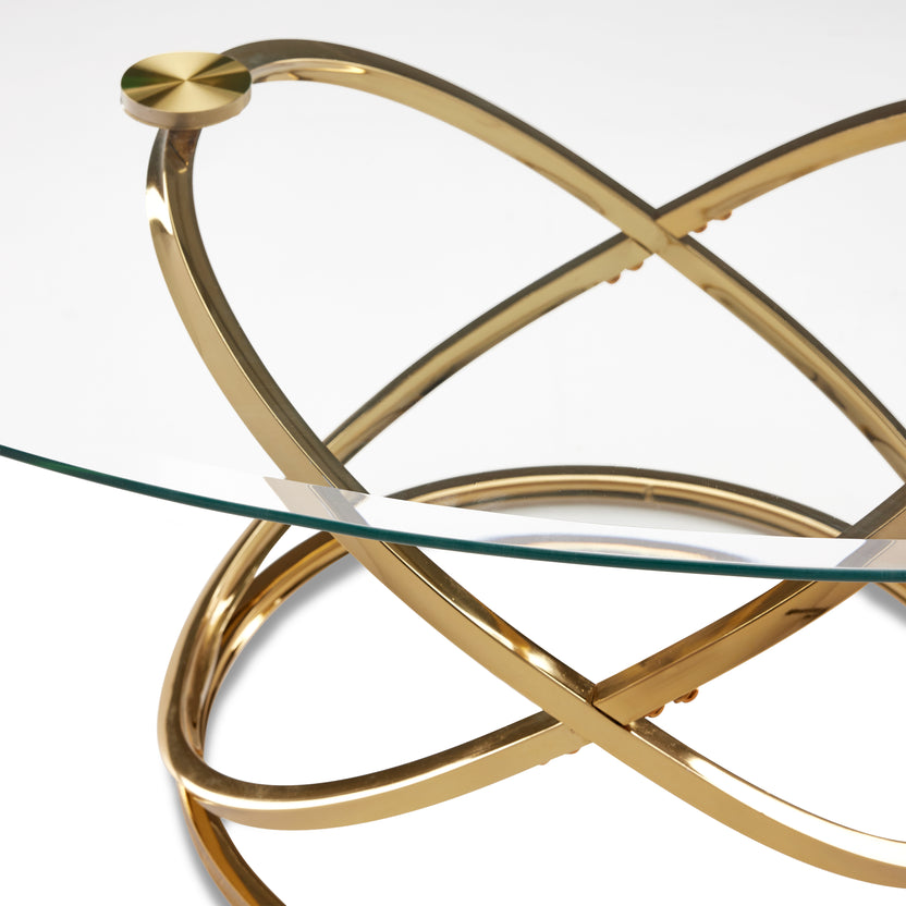 Axis Coffee Table - Glass and Gold | Leon's
