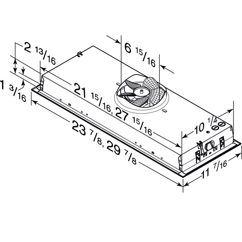 Broan Stainless Steel 30" 300 Max Blower CFM Built-In Power Pack Insert ...