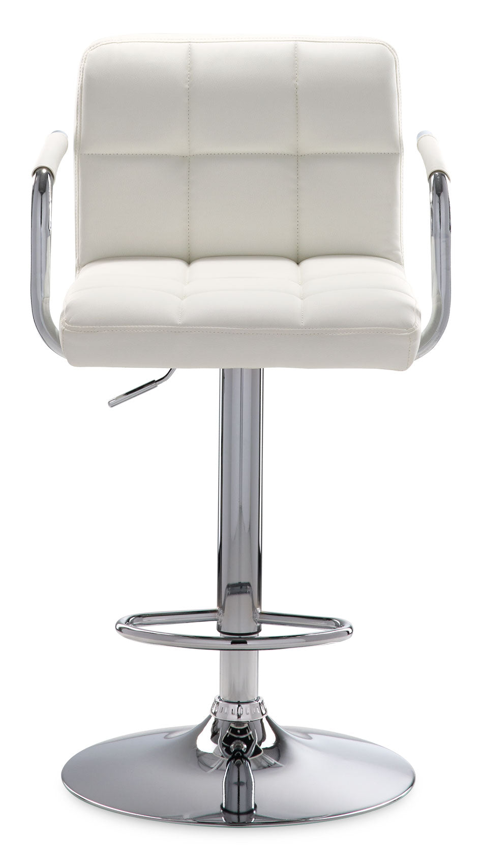 Kane Bar Height Stool - White, Chrome | Leon's