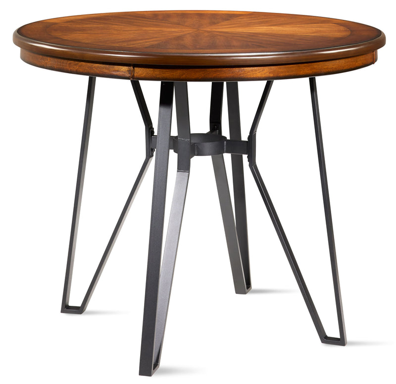 Leo Round Counter Height - Brown Cherry, Black | Leon's