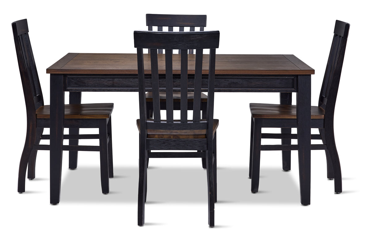 Caylie Noir 5-Piece Dining Set - Ebony, Driftwood | Leon's