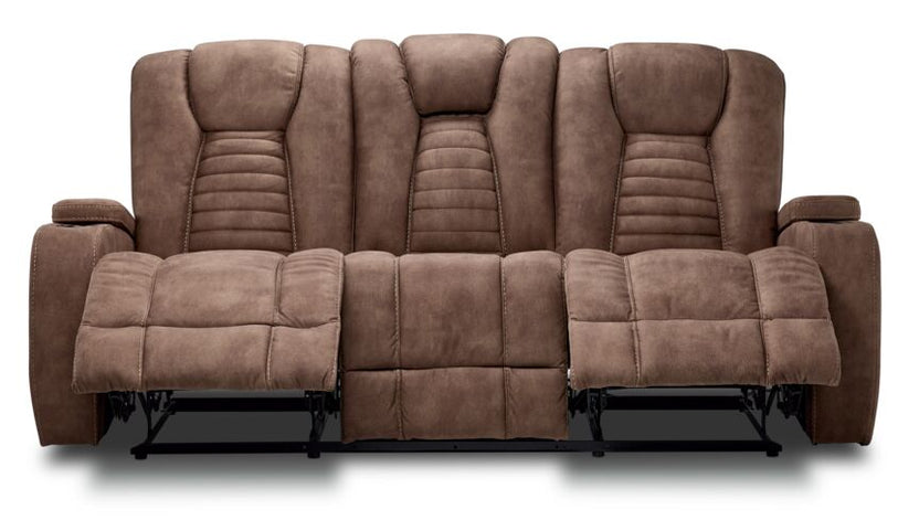 Dallas Reclining Sofa With Drop Down Table- Mocha | Leon's