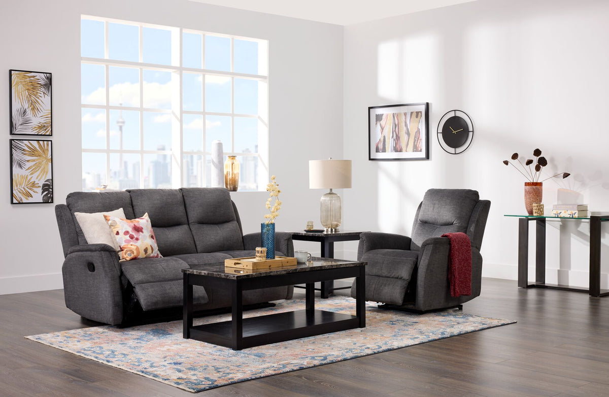 Grayson Reclining Sofa - Charcoal | Leon's