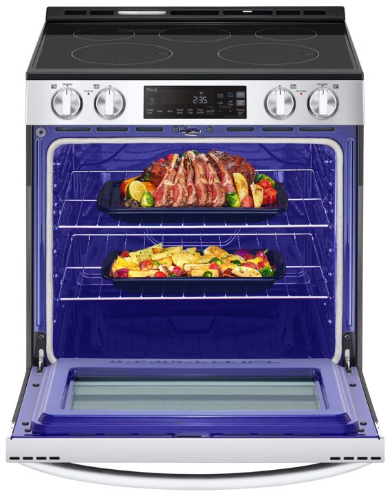 LG Smudge Resistant Stainless Steel Smart Wi-Fi Enabled Electric Slide ...