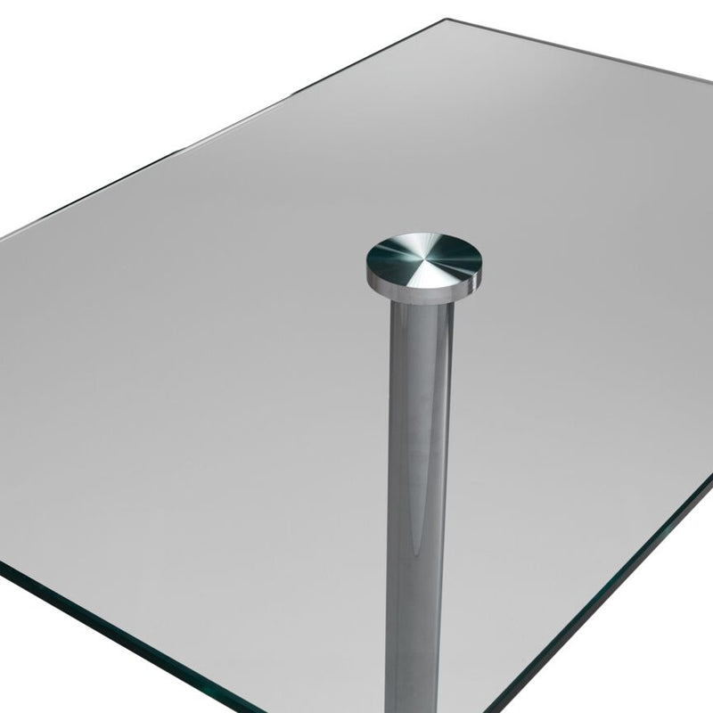 Roxanne Counter Height Rectangular Dining Table - Glass, Chrome | Leon's
