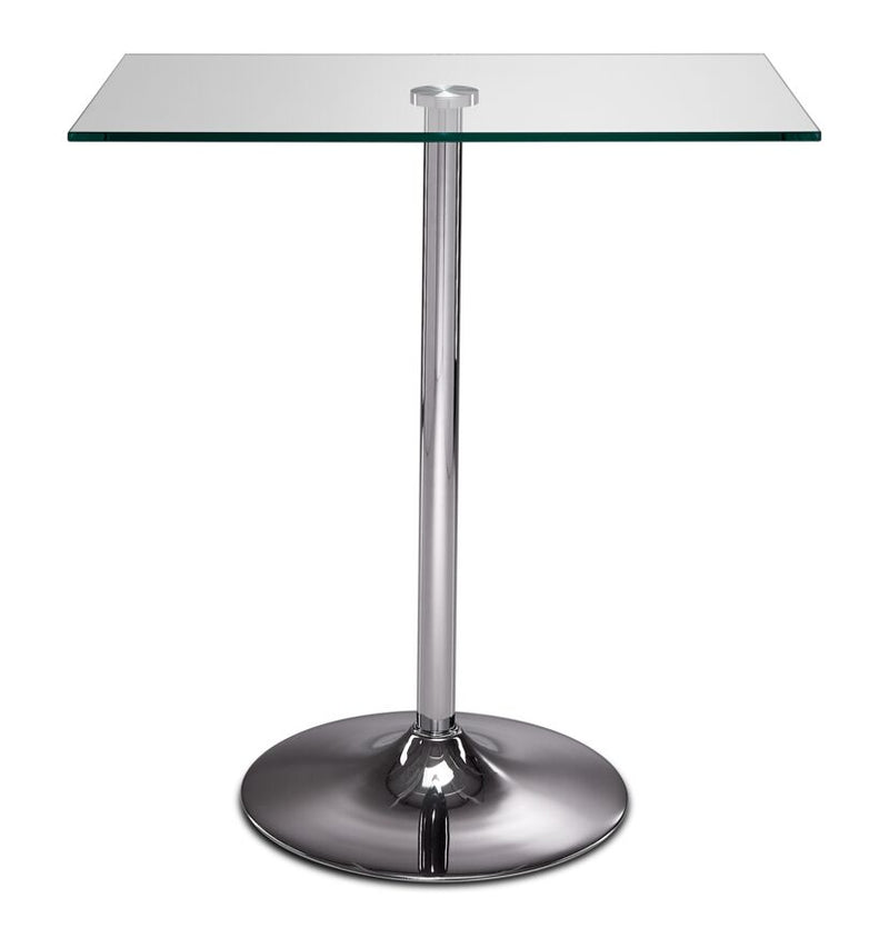 Roxanne Counter Height Rectangular Dining Table - Glass, Chrome | Leon's