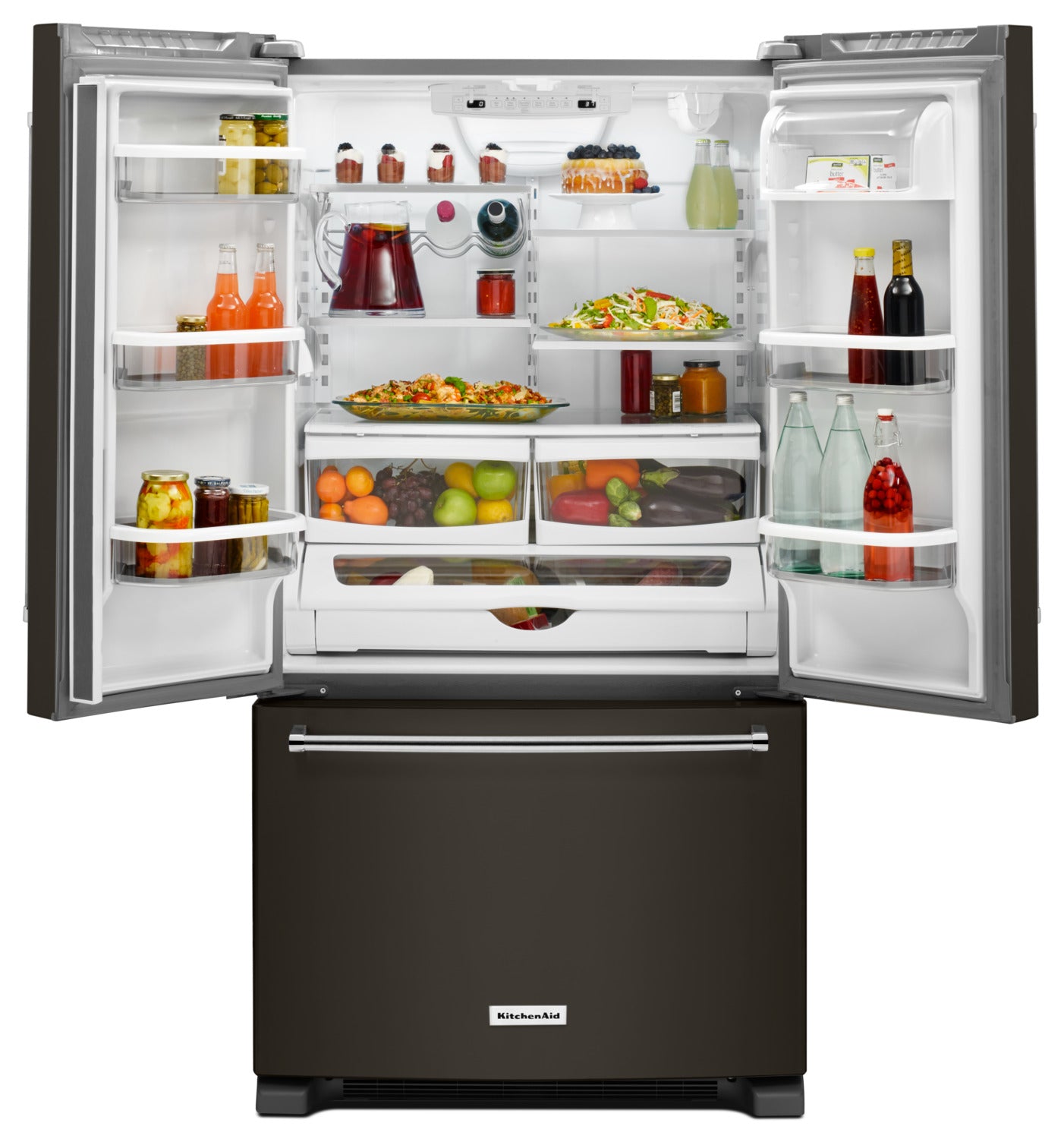 KitchenAid Black Stainless Steel French Door Refrigerator (25.2 Cu. Ft ...