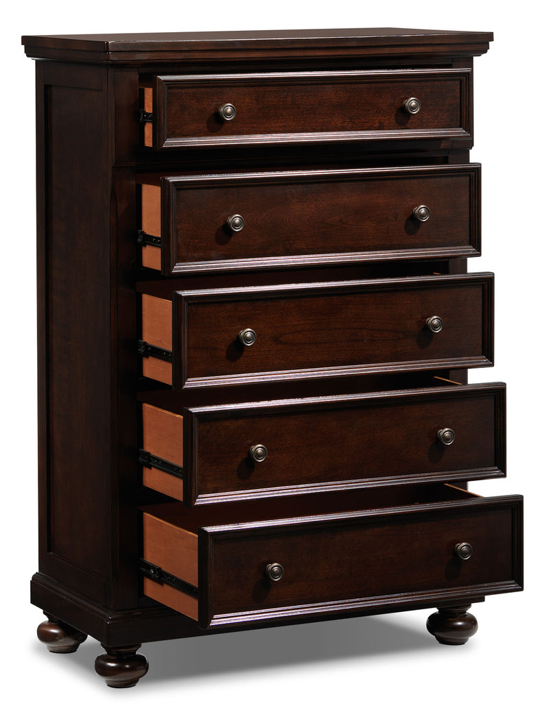 Chester 5-Drawer Chest - Cherry | Leon's